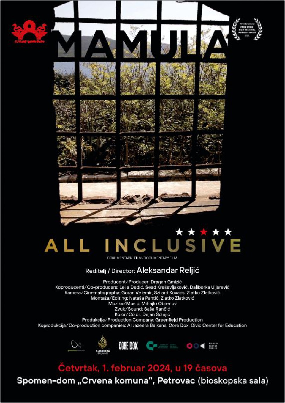 Dokumentarni film “Mamula – All inclusive” sjutra u Spomen domu Crvena ...